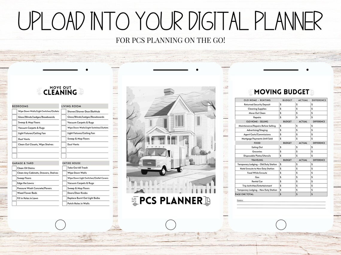 PCS Binder Printable PCS Checklist Moving Checklist, Moving Binder ...