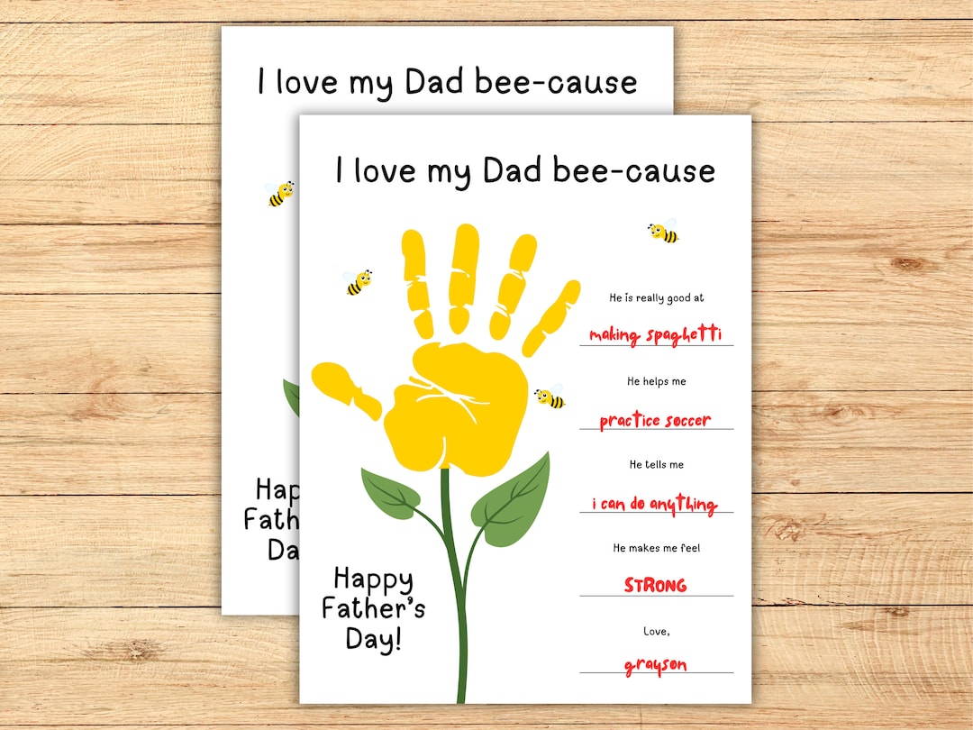 All About My Dad, I Love My Dad Because Printable, Fathers Day ...