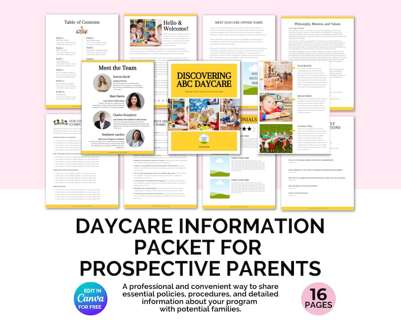 Daycare Information Packet, Childcare Center Information Packet for ...