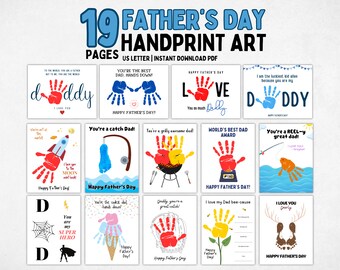 Handprint Templates for Dad, Daddy Handprint Art, Father's Day ...