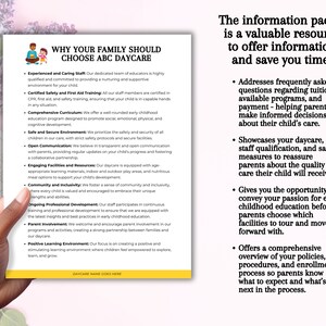 Daycare Information Packet, Childcare Center Information Packet for ...