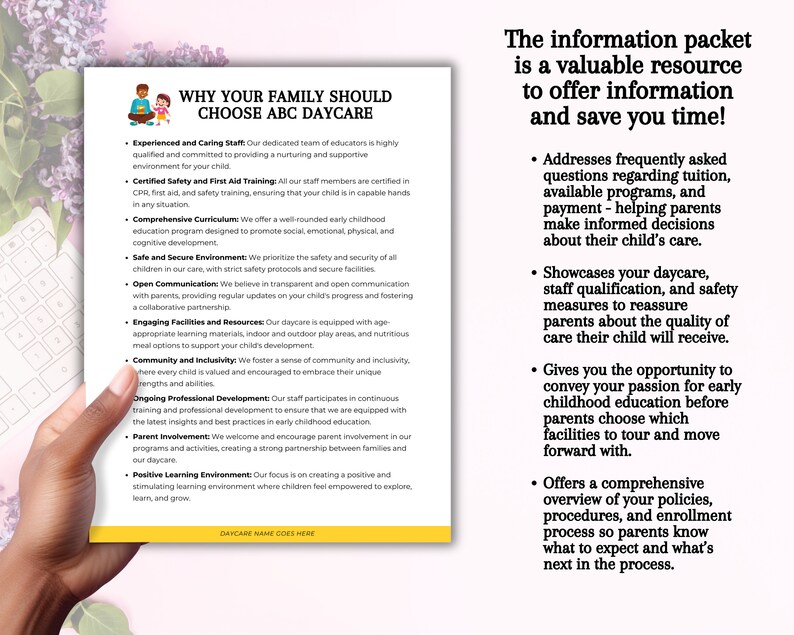 Daycare Information Packet, Childcare Center Information Packet for ...