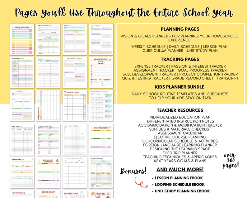 Digital Homeschool Planner for Multiple Kids Printable 2026 2027 2028 ...