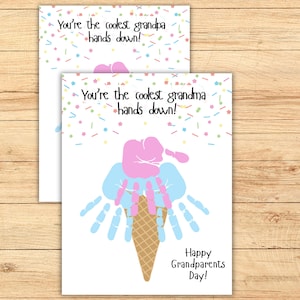 Ice Cream Grandparents Day Handprint Craft, Grandparents Day Art ...