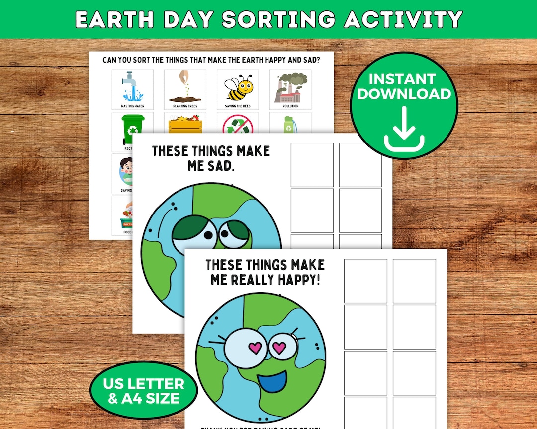 Reduce Reuse Recycle Earth Day Sorting Activity, Waste Sorting ...