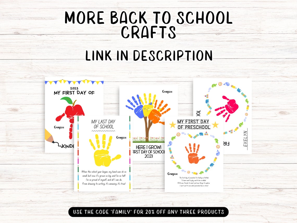 First Day of School Handprint Art Preschool Activity - Etsy