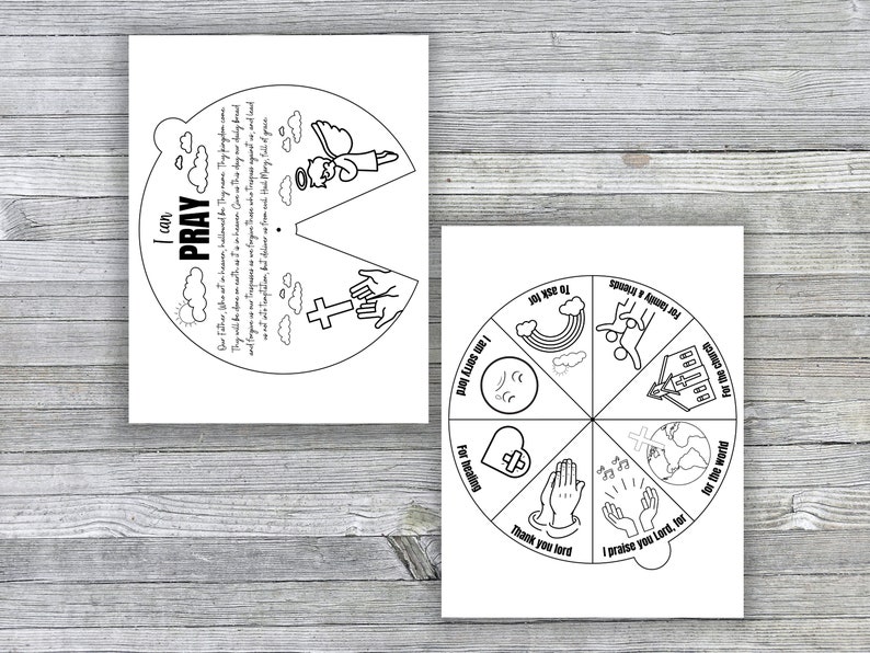 I Can Pray Coloring Wheel Printable Bible Lesson Kids Crafts Bible ...