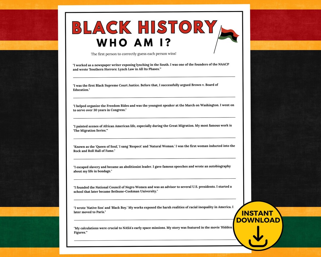 Juneteenth Game Guess Who, Juneteenth School Game, Juneteenth Activity ...