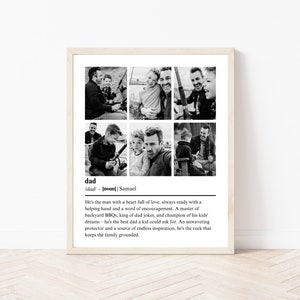 Dad Definition Template Printable Photo Collage, Customizable Father's ...