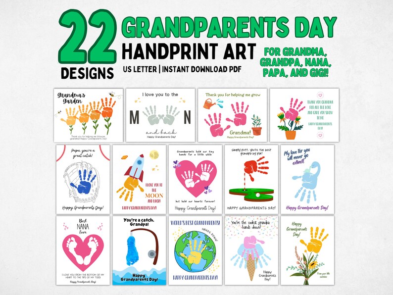 Grandparents Day Handprint Craft, Grandparents Day Handprint Art, Gift ...