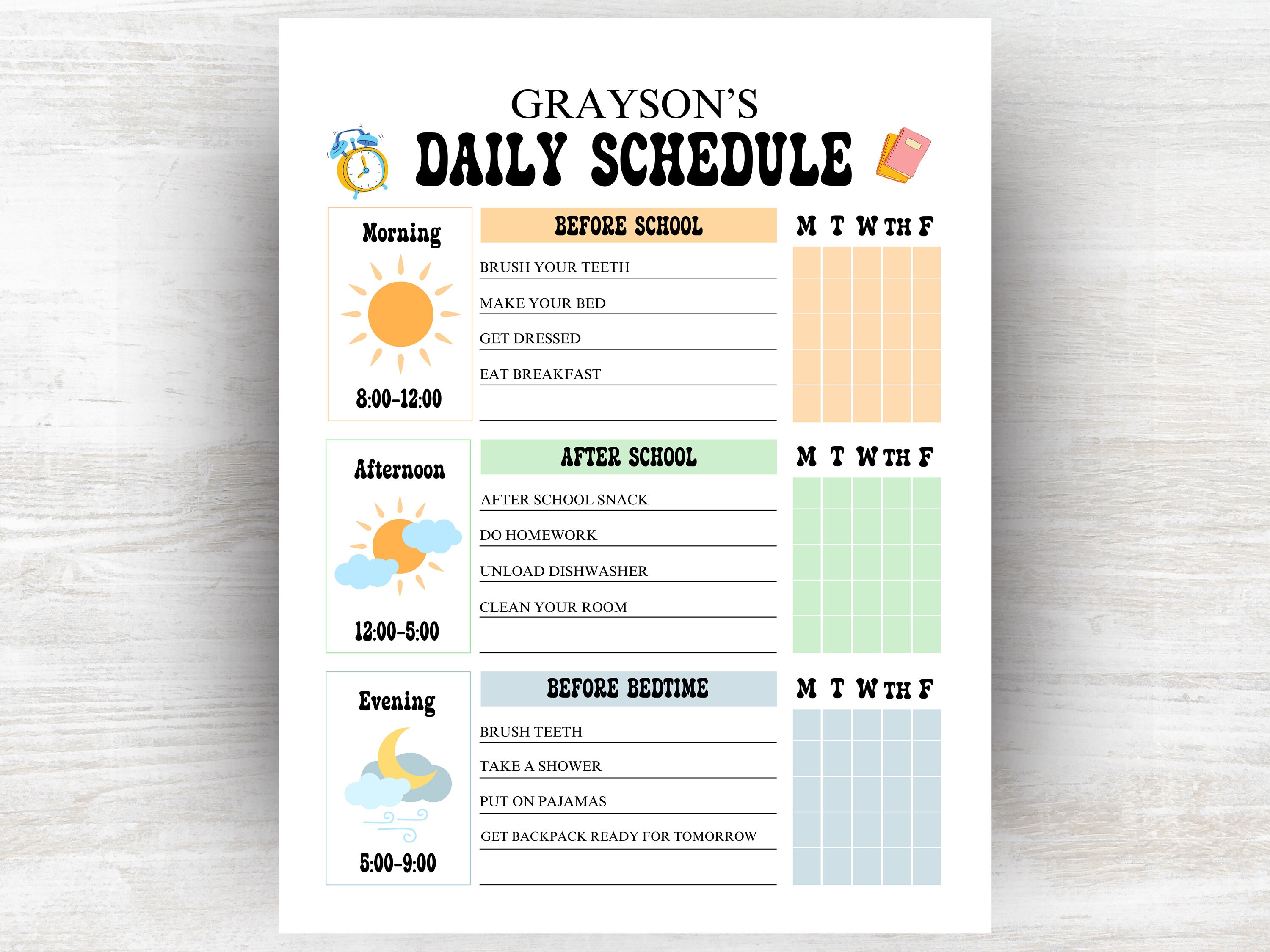 Home School Daily Routine Template Editable Homeschool - Etsy
