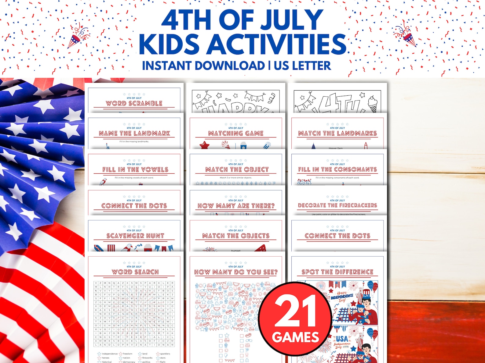 4th of July Activities for Kids, Kids 4th of July Games, Patriotic ...