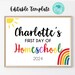 Editable First Day of Homeschool Sign, First Day Photo Prop, First Day ...