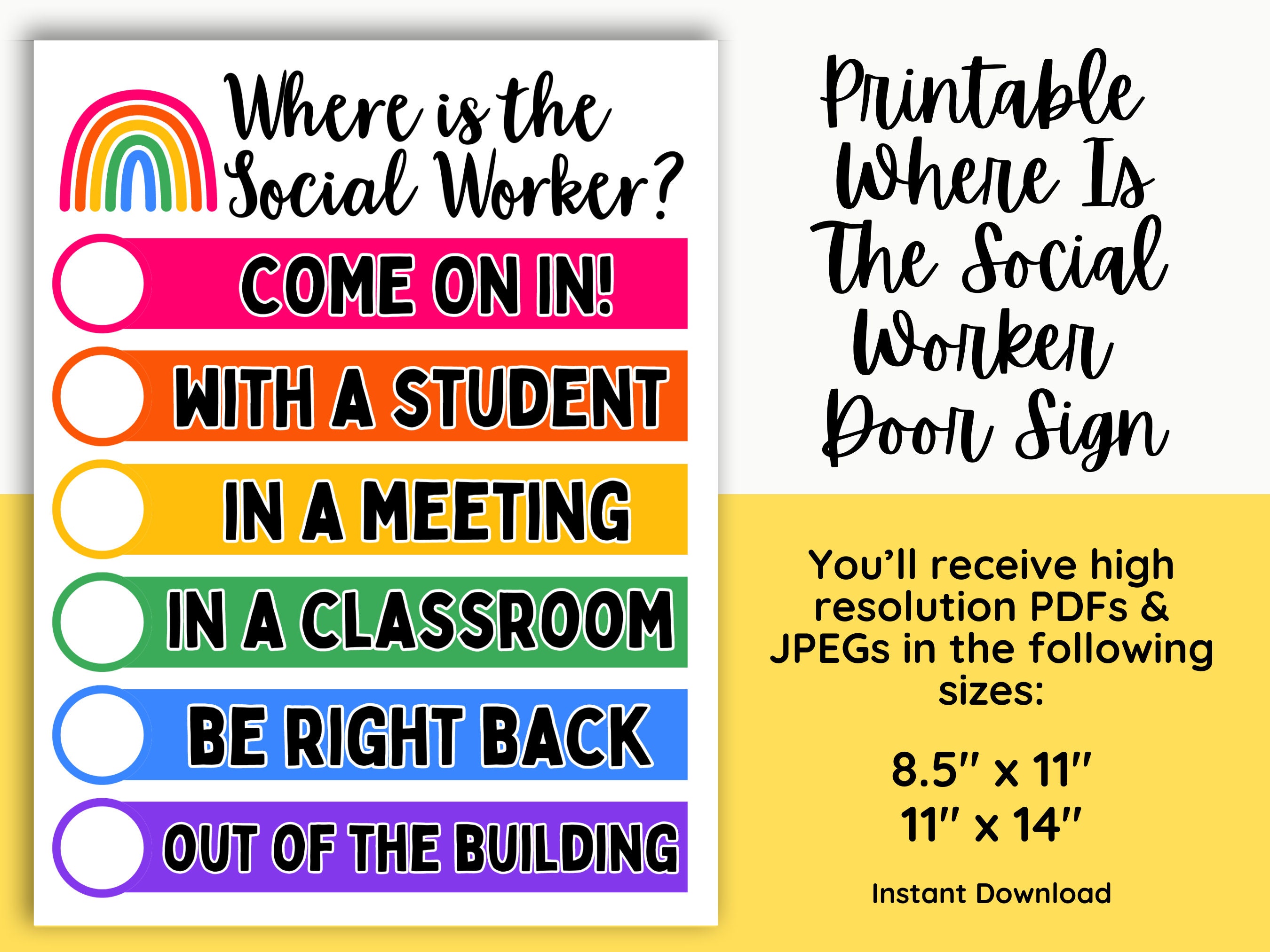 Printable Social Worker Door Sign, Where is the Social Worker Sign ...