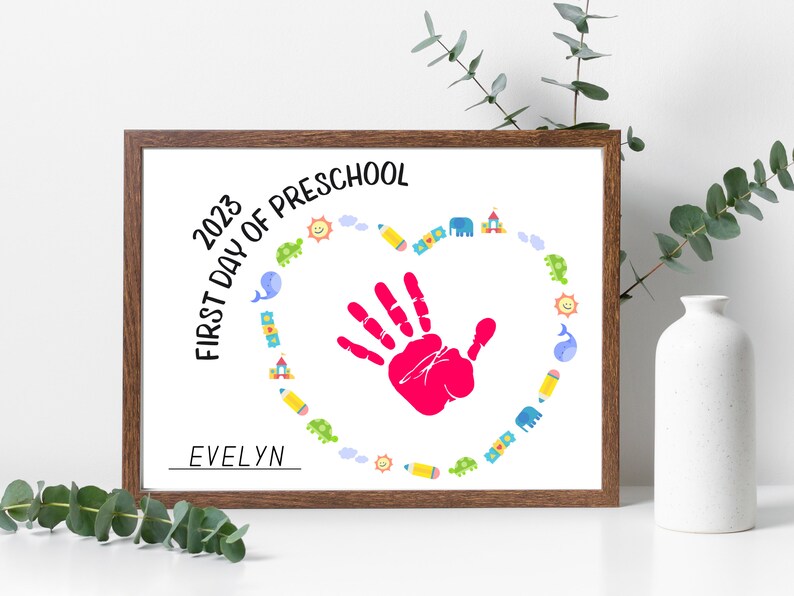 First Day of Preschool Handprint Art Preschool Activity - Etsy