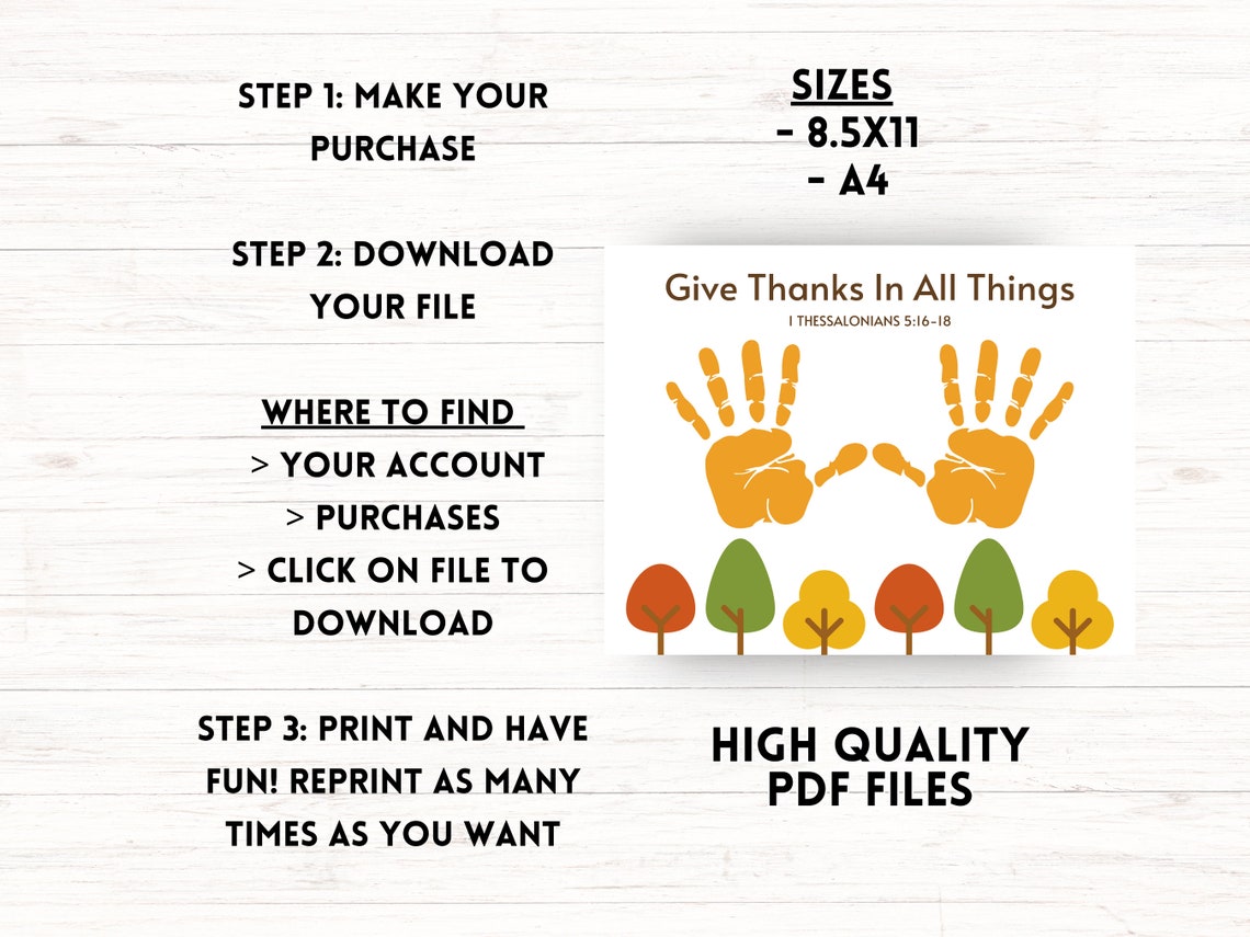 Give Thanks in All Things Handprint Art, Thanksgiving Handprint Craft ...