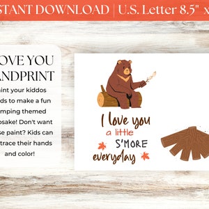 Campfire Handprint Art, Camping Craft Kids, Printable Summer Art for ...