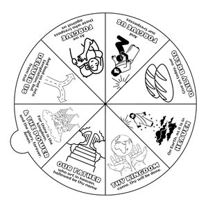 The Lord's Prayer Coloring Wheel Printable Bible Lesson Kids Crafts ...