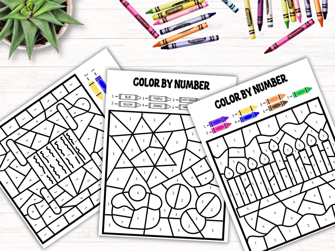Hanukkah Color by Number, Hanukkah Coloring Pages, Hanukkah Coloring ...