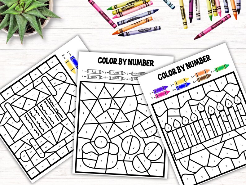 Hanukkah Color by Number, Hanukkah Coloring Pages, Hanukkah Coloring ...