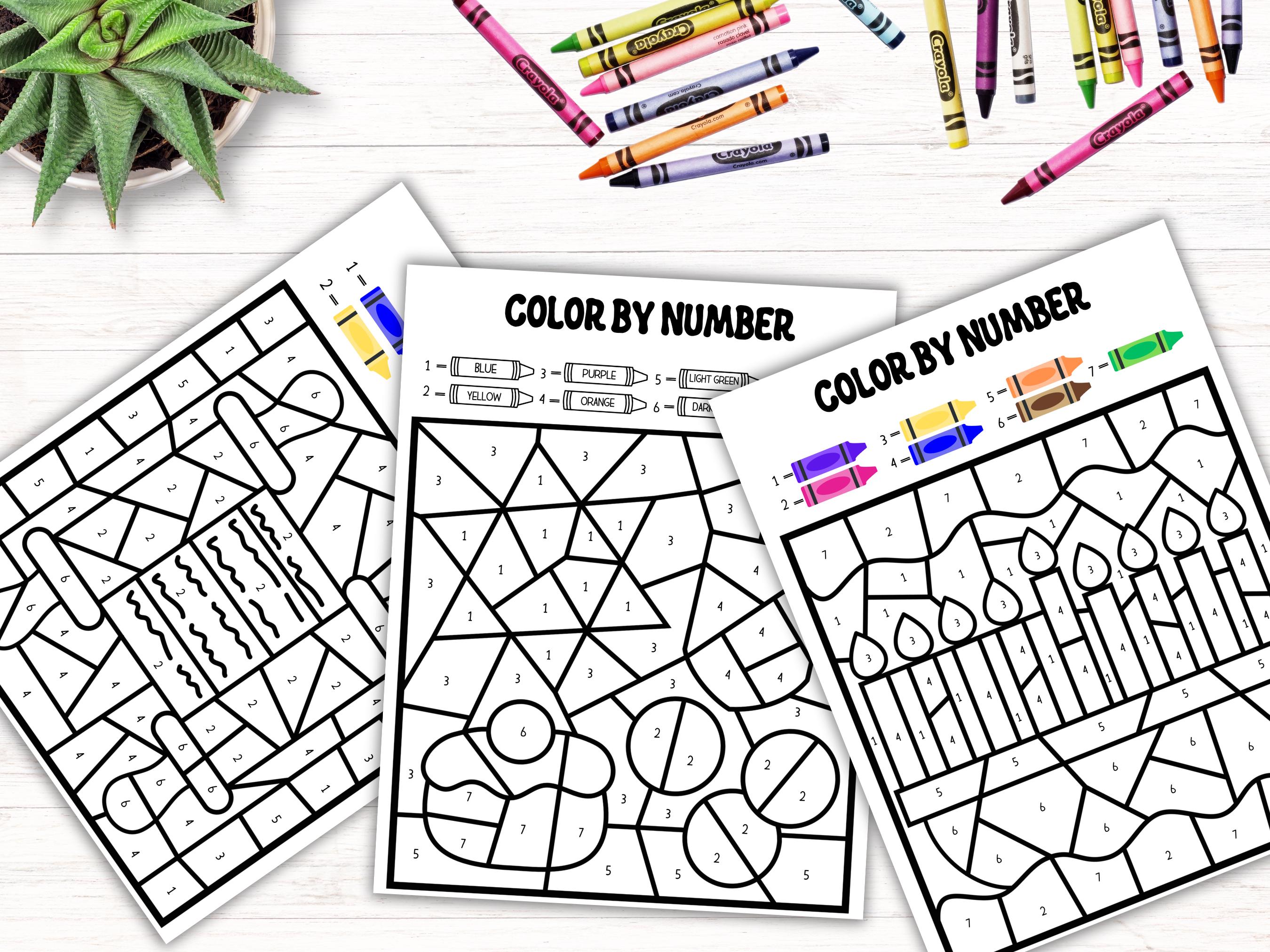 Hanukkah Color by Number, Hanukkah Coloring Pages, Hanukkah Coloring ...