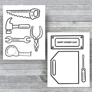 Handyman Fathers Day All About Dad Printable Card Toolbox Coloring Card ...