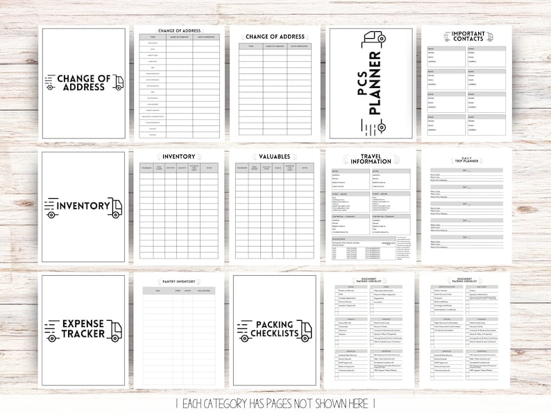 PCS Binder Printable PCS Checklist | Moving Checklist, Moving Binder ...