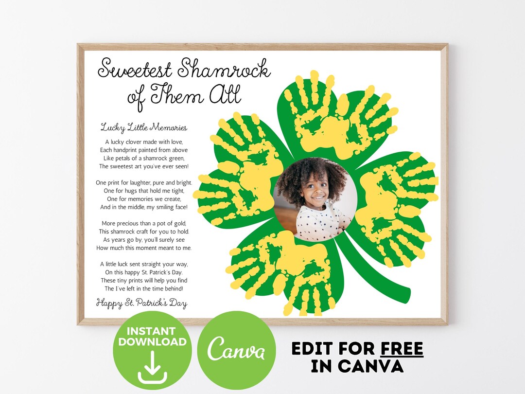 Editable St. Patrick's Day Handprint Craft, Daycare Activity, Handprint ...