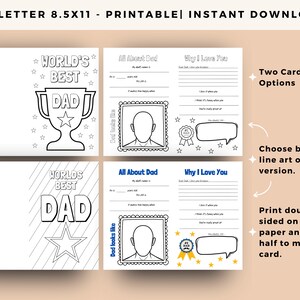 All About Dad Printable Card for Father's Day, Father's Day Activity ...