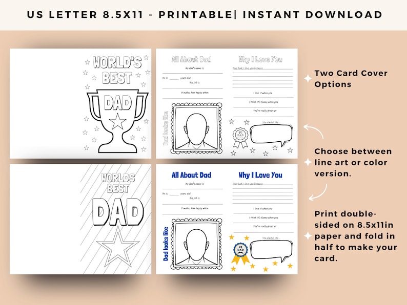 All About Dad Printable Card for Father's Day - Etsy