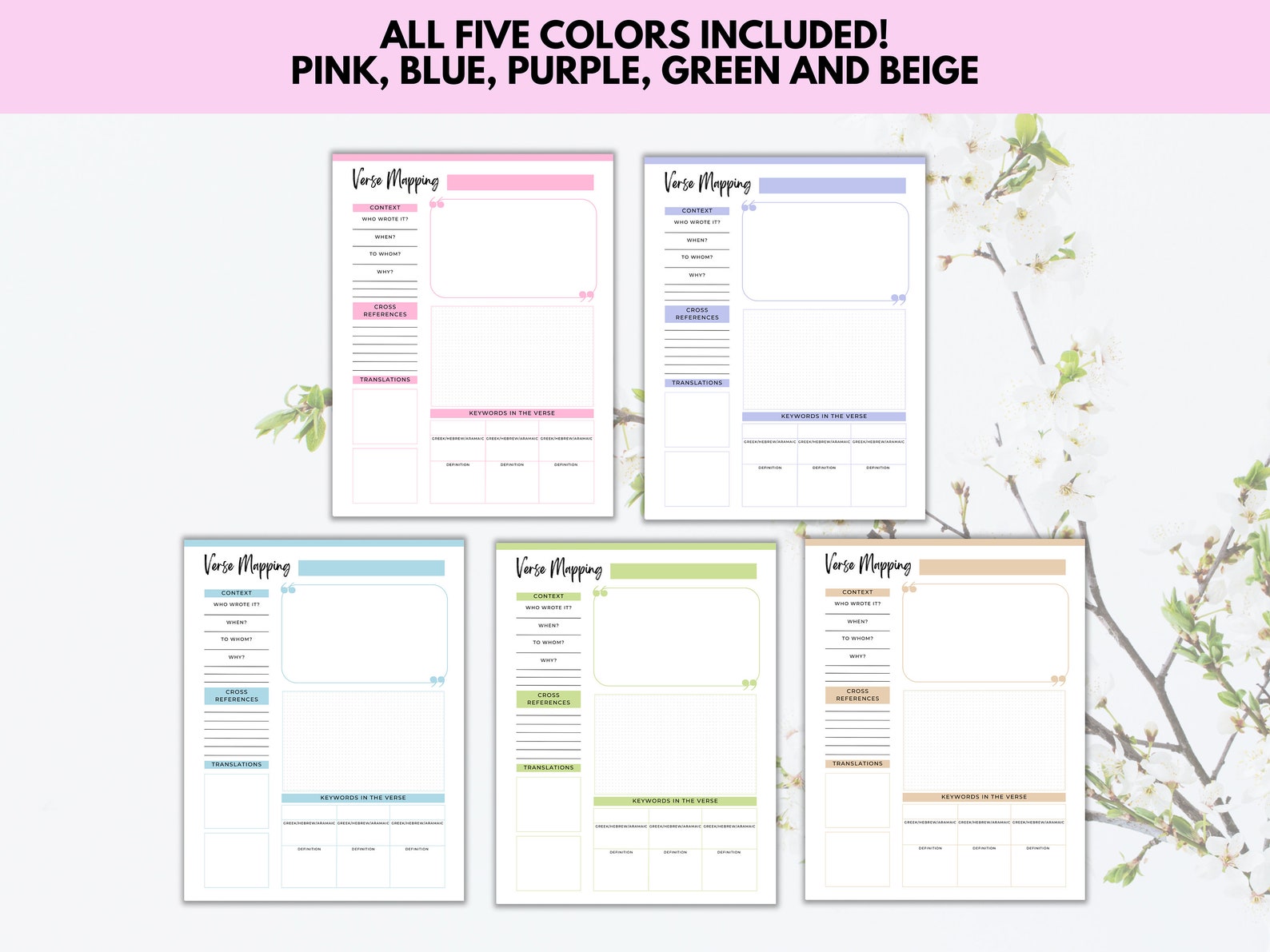 Verse Mapping Bible Verse Mapping Scripture Mapping Devotional Journal ...