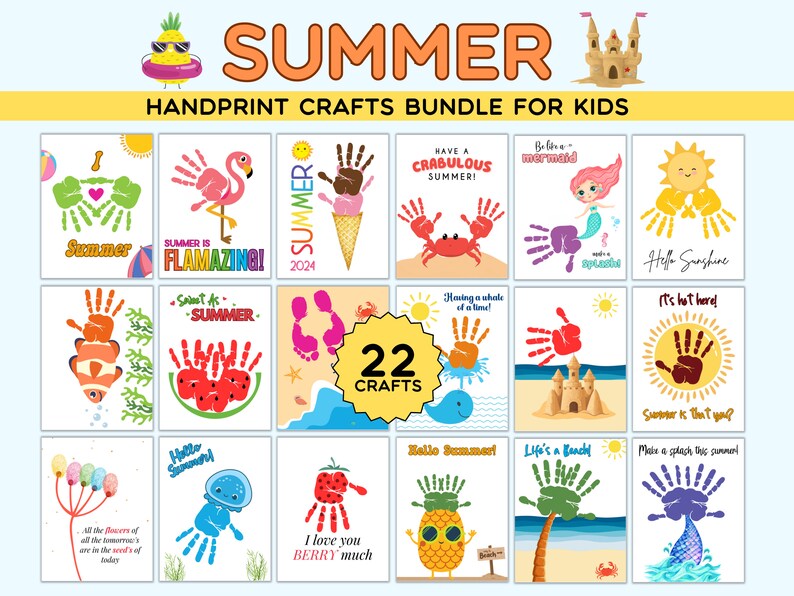 Summer Handprint Craft for Kids Printable Summer Art for Kids Handprint ...