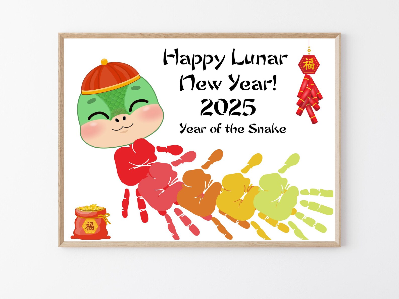 Chinese New Year Handprint Craft, Lunar New Year Handprint Art, Year of ...