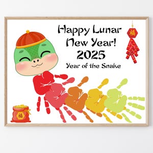 Chinese New Year Handprint Craft, Lunar New Year Handprint Art, Year of ...