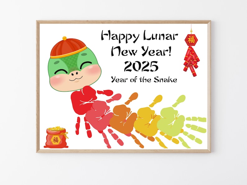 Chinese New Year Handprint Craft, Lunar New Year Handprint Art, Year of ...