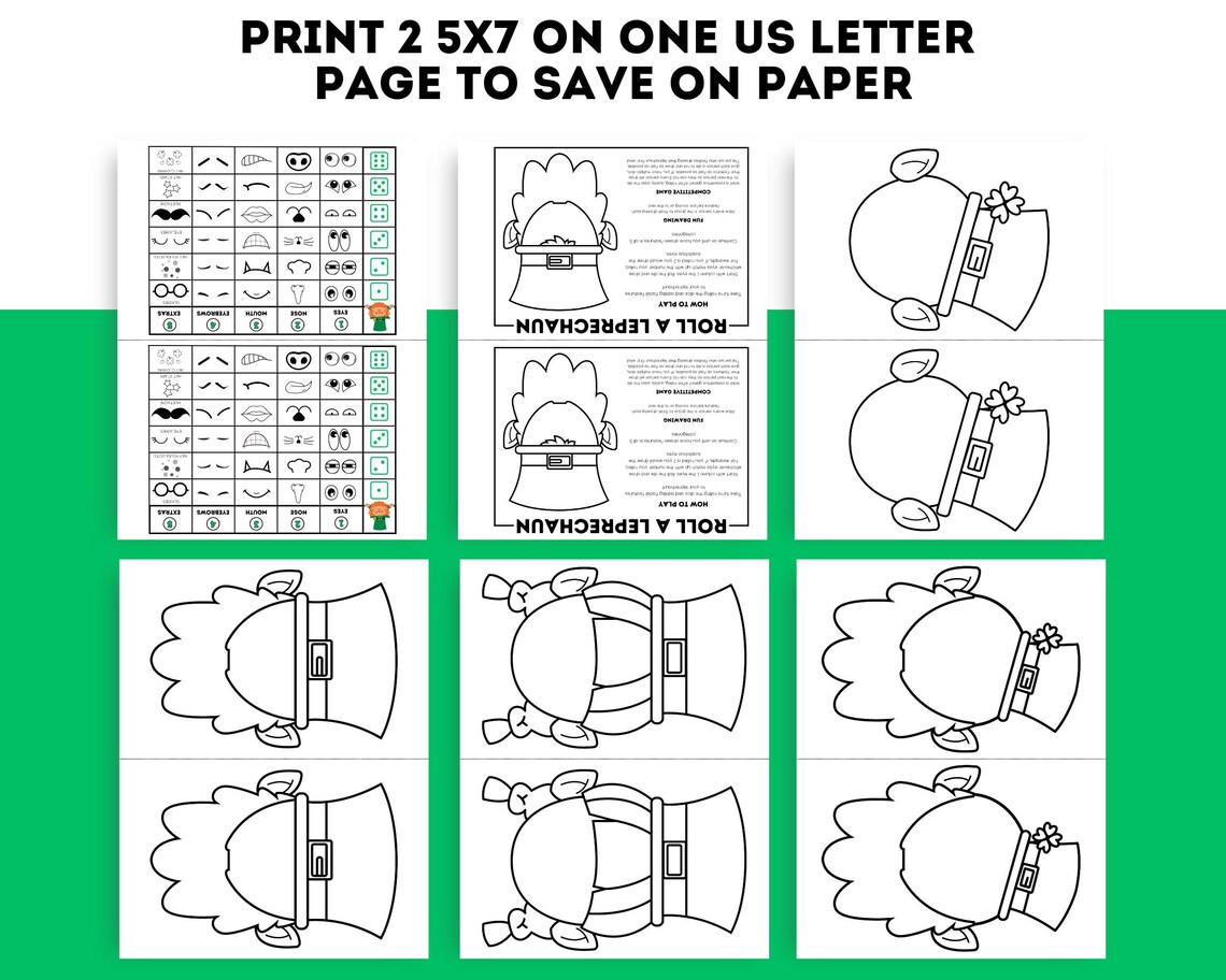 Roll a Leprechaun Game, Build a Leprechaun Printable, Draw a Leprechaun ...