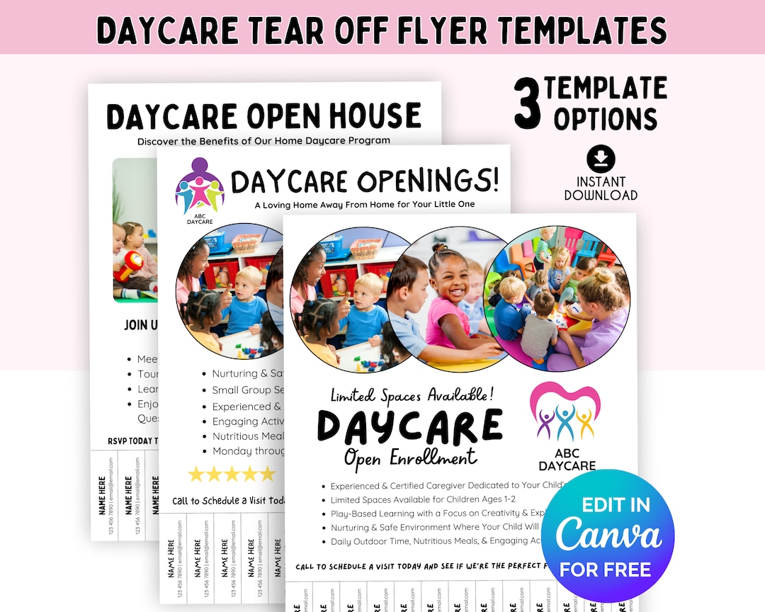 Editable Daycare Marketing Flyer, Childcare Advertising Poster, Summer ...