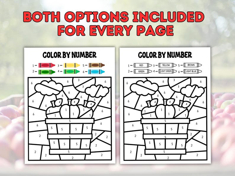 Apple Color by Number, Apple Craft Activity, Fall Craft for Kids ...