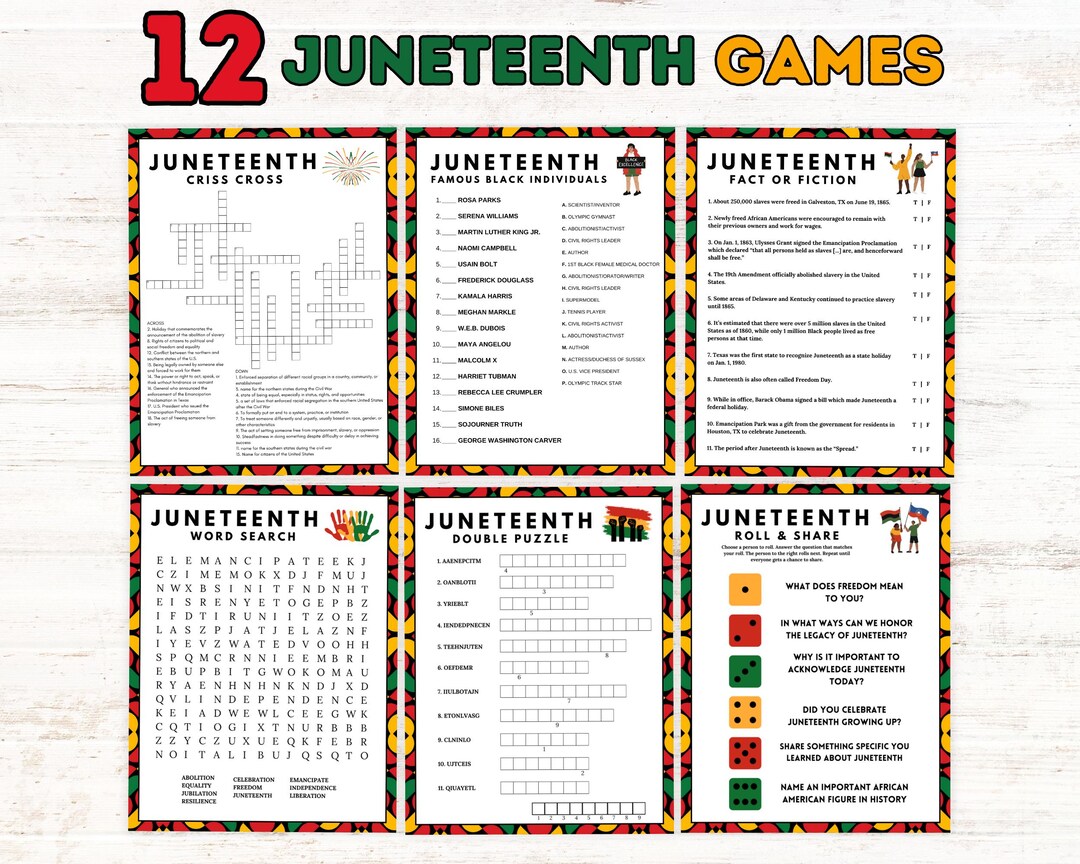 Juneteenth Games Bundle, Juneteenth Activities, African American ...