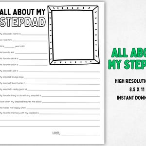 All About My Stepdad Questions, Printable Father Daddy Interview ...