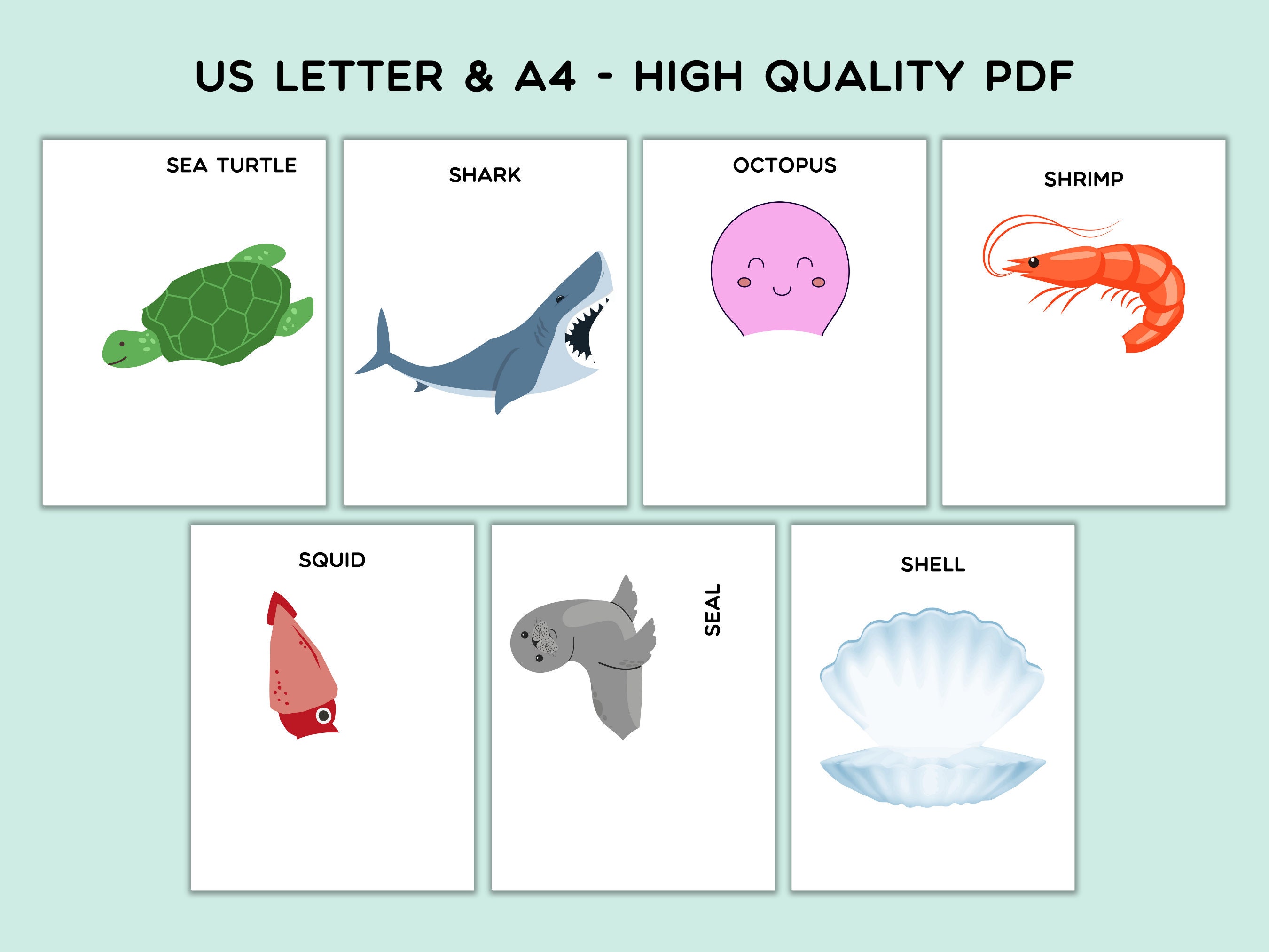 Sea Animals Handprint Art Bundle, Classroom Nursery Activity Card, Baby ...