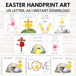 10 Sunday School Christian Easter Handprint Crafts, Easter Activity ...