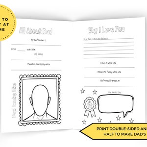 All About Dad Printable Coloring Card for Father's Day Crafts for Kids ...