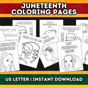 Juneteenth Coloring Book for Kids, Black History Month Coloring Pages ...