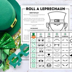 Roll a Leprechaun Game, Build a Leprechaun Printable, Draw a Leprechaun ...