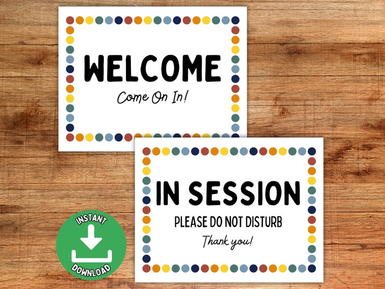 In Session Do No Disturb Printable Door Hanger for Therapist Office ...
