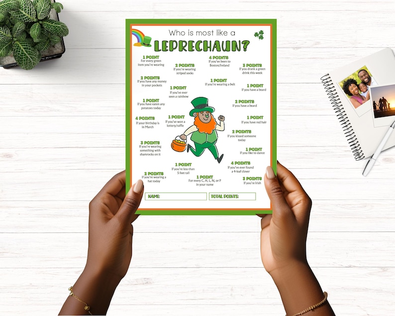 Most Like a Leprechaun St. Patrick's Day Game, Printable Game for ...
