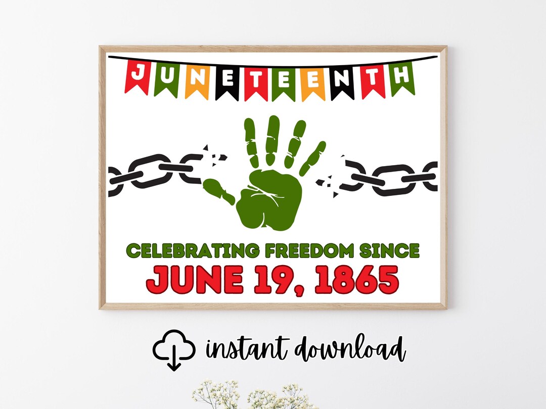 Juneteenth Handprint Art for Kids, Black History Handprint Art, Freedom ...