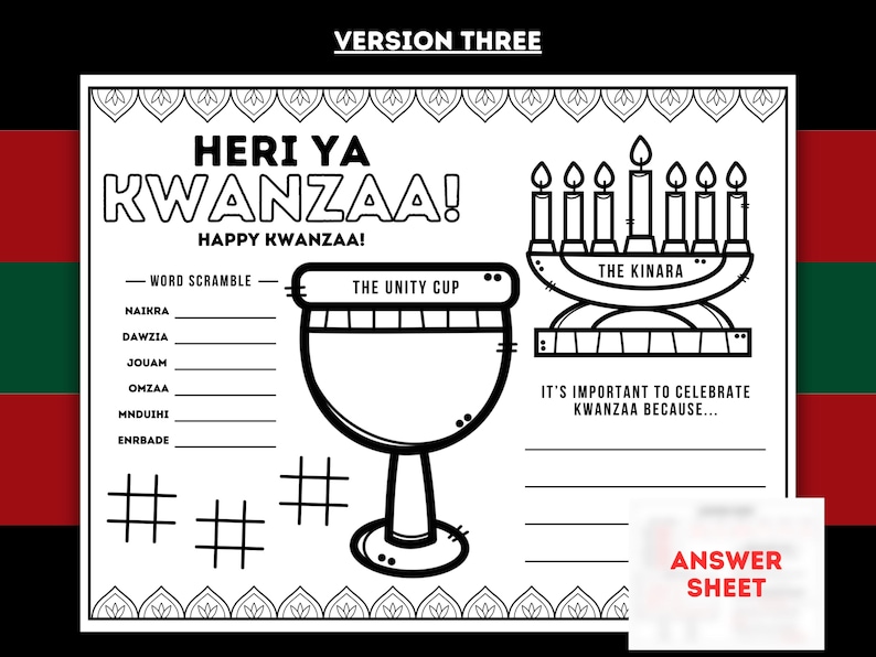 Kwanzaa Kids Coloring and Activities Pages, Printable Kwanzaa Kids ...