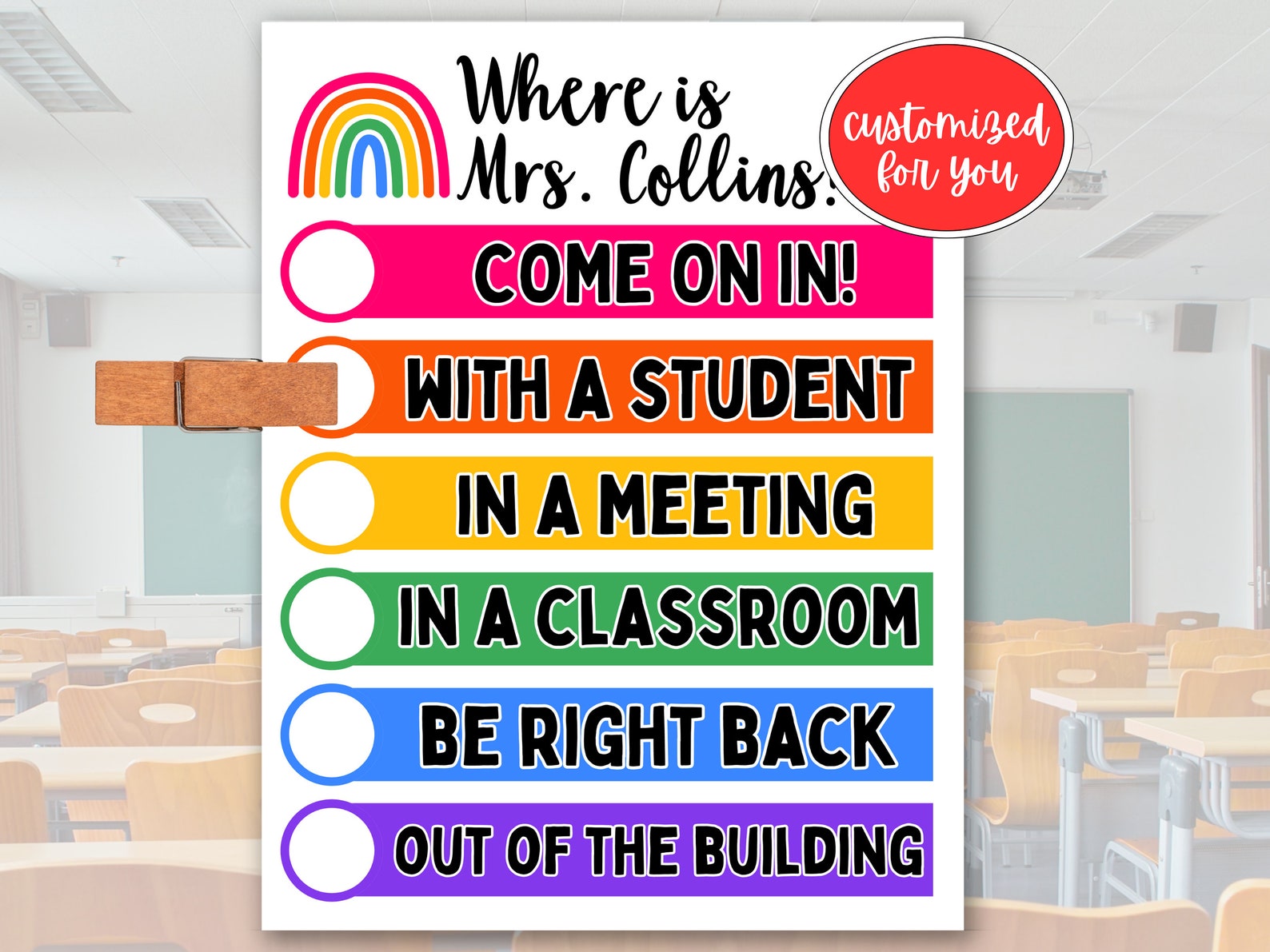 Personalized School Counselor Door Sign, Customized Where is the School ...